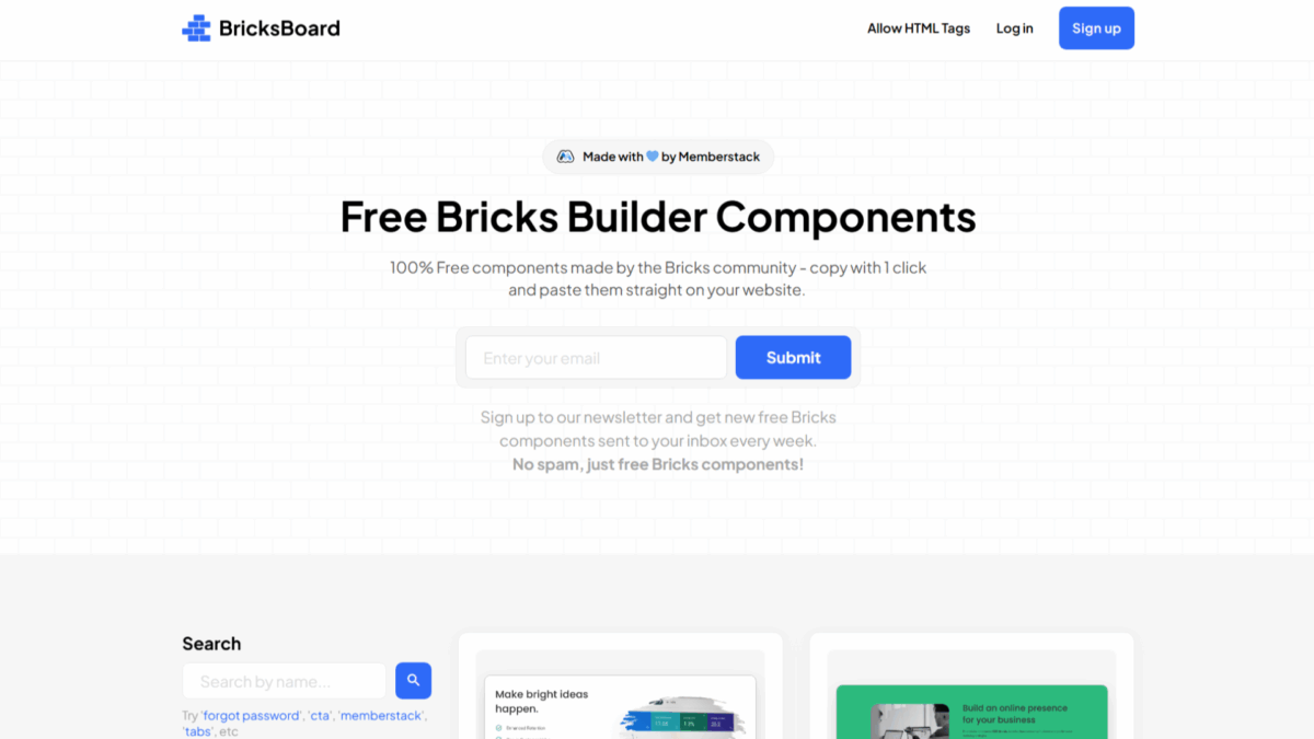 Bricks Board • WPnomy